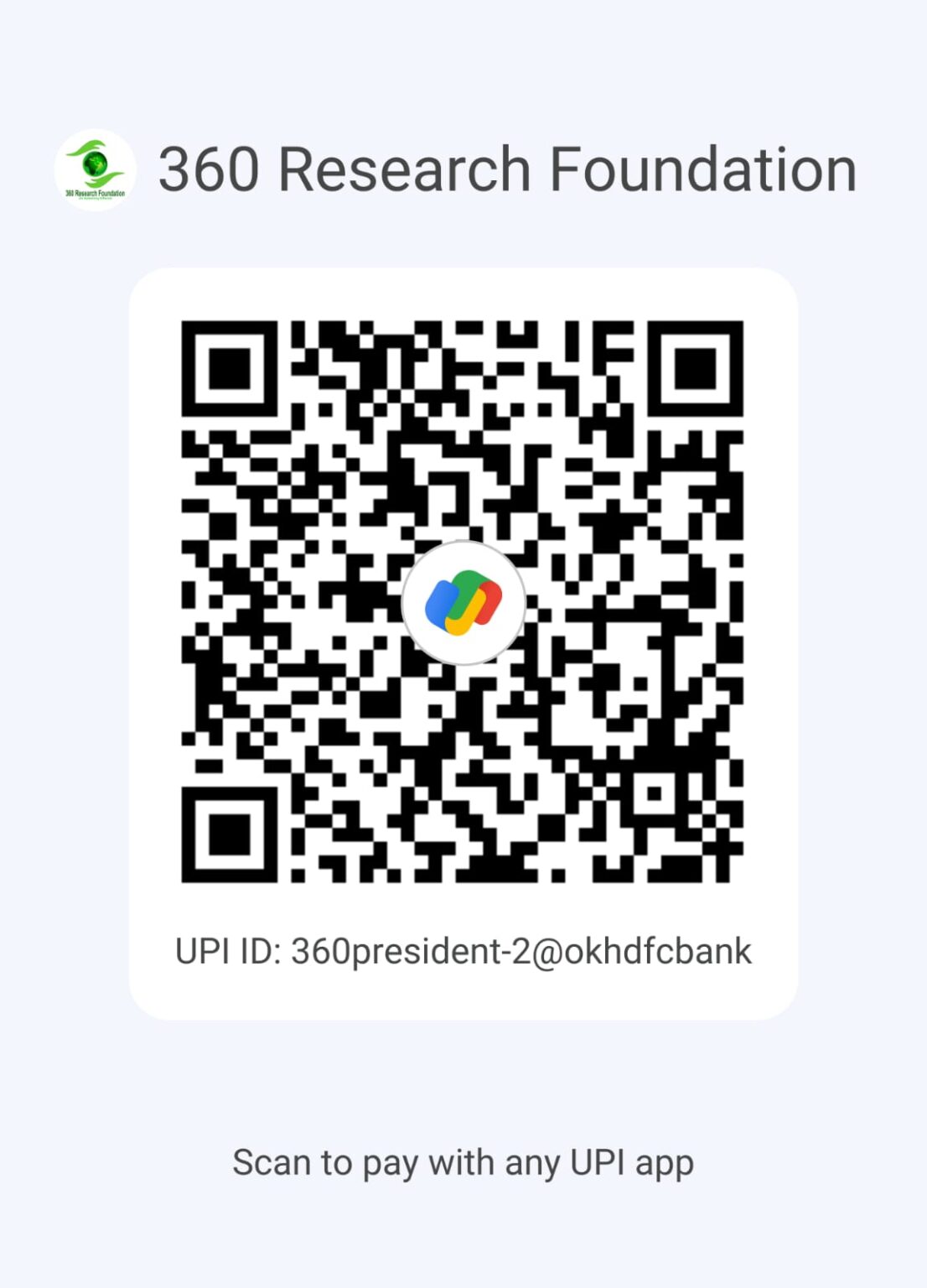 Payment QR Code – 360 Research Foundation